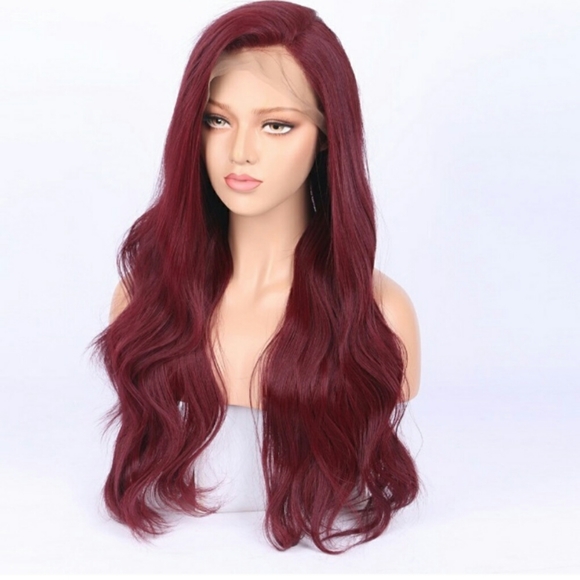 Accessories | Dark Burgundy Red Front Wig | Poshmark